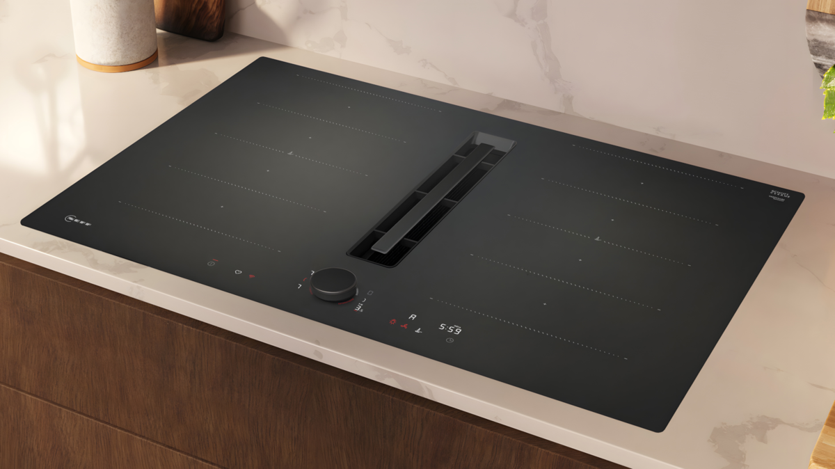 Kochfeld Matt Schwarz mit Dunstabzug – Edel & Funktional