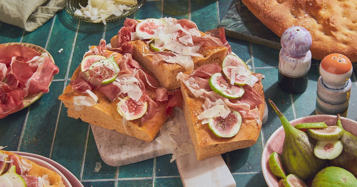 Extra Quick Focaccia with Figs, Pecorino and Parma Ham