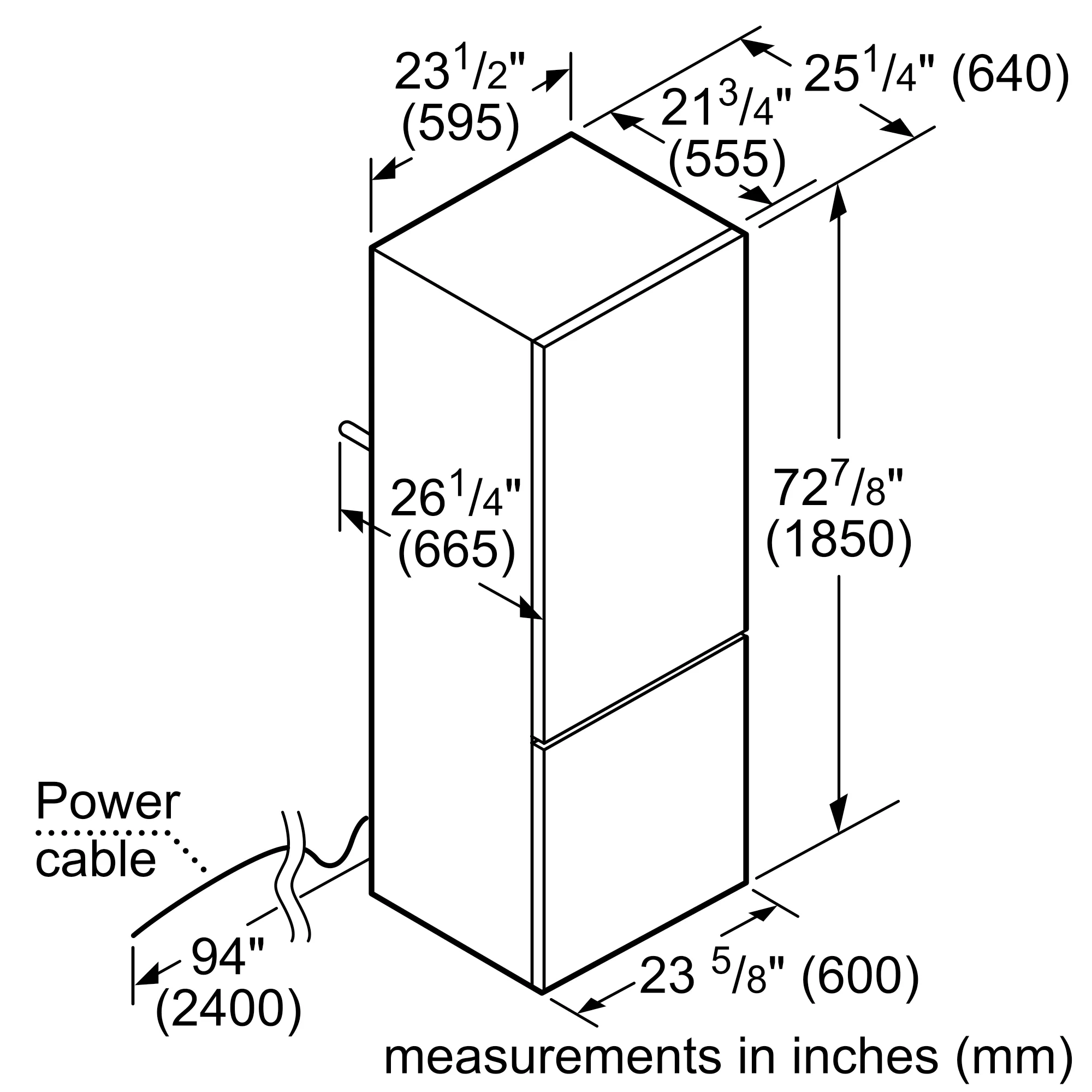 KG36NSW31K free-standing fridge-freezer with freezer at bottom, glass ...