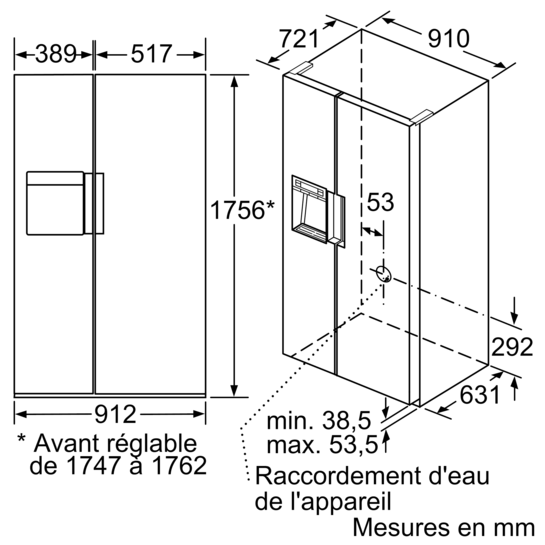 Réfrigérateur américain - iQ500 - KA92DVI25 | SIEMENS