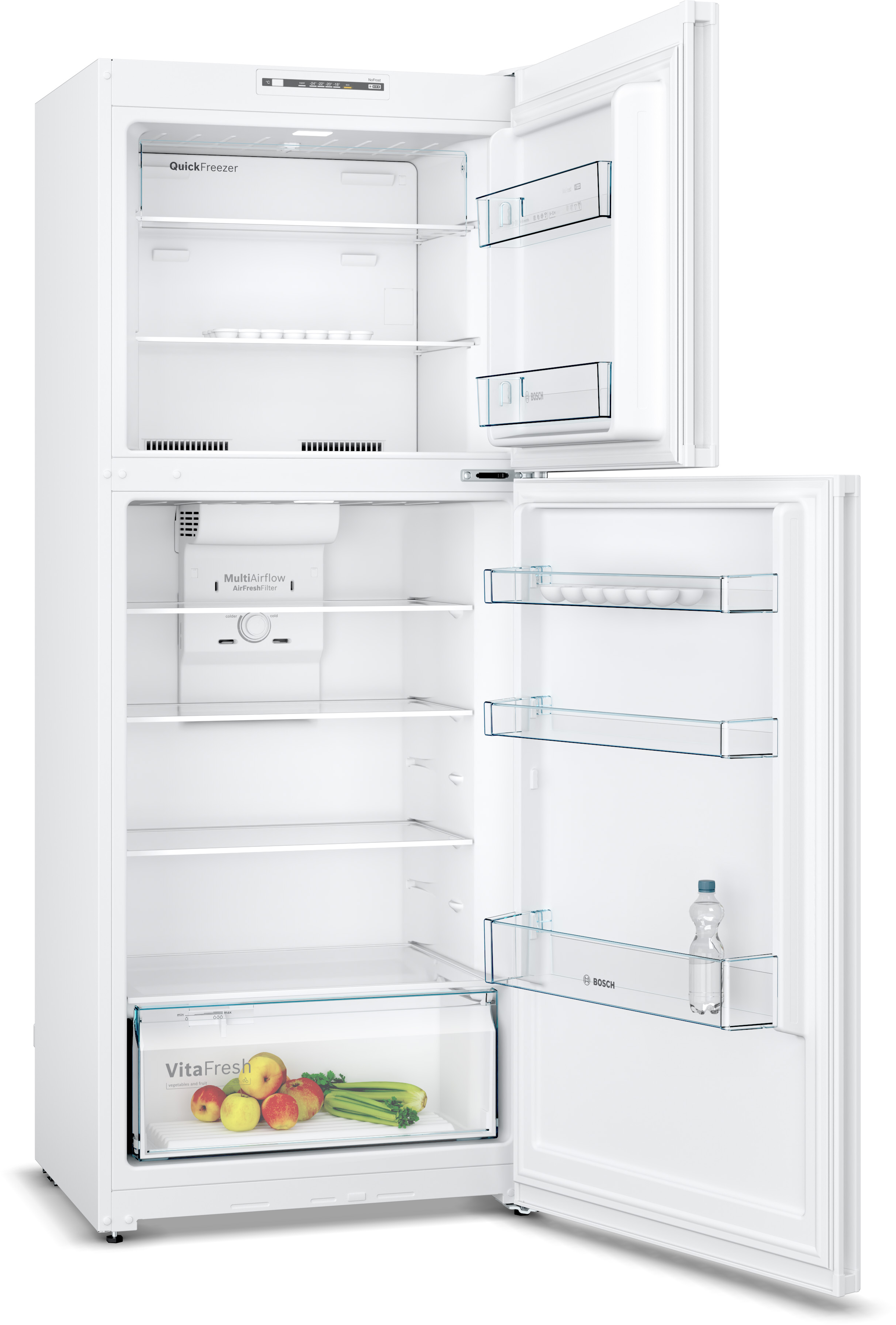 KDN43NW20M free-standing fridge-freezer with freezer at top | BOSCH AE