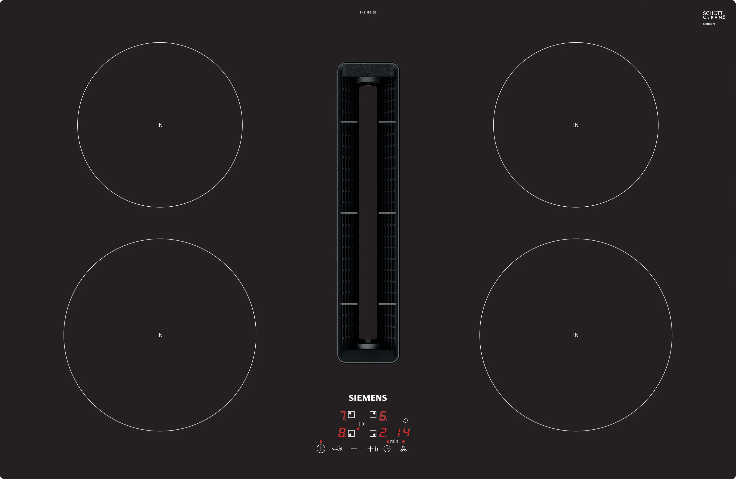 EH811BE15E Induction hob with integrated ventilation system | SIEMENS GB