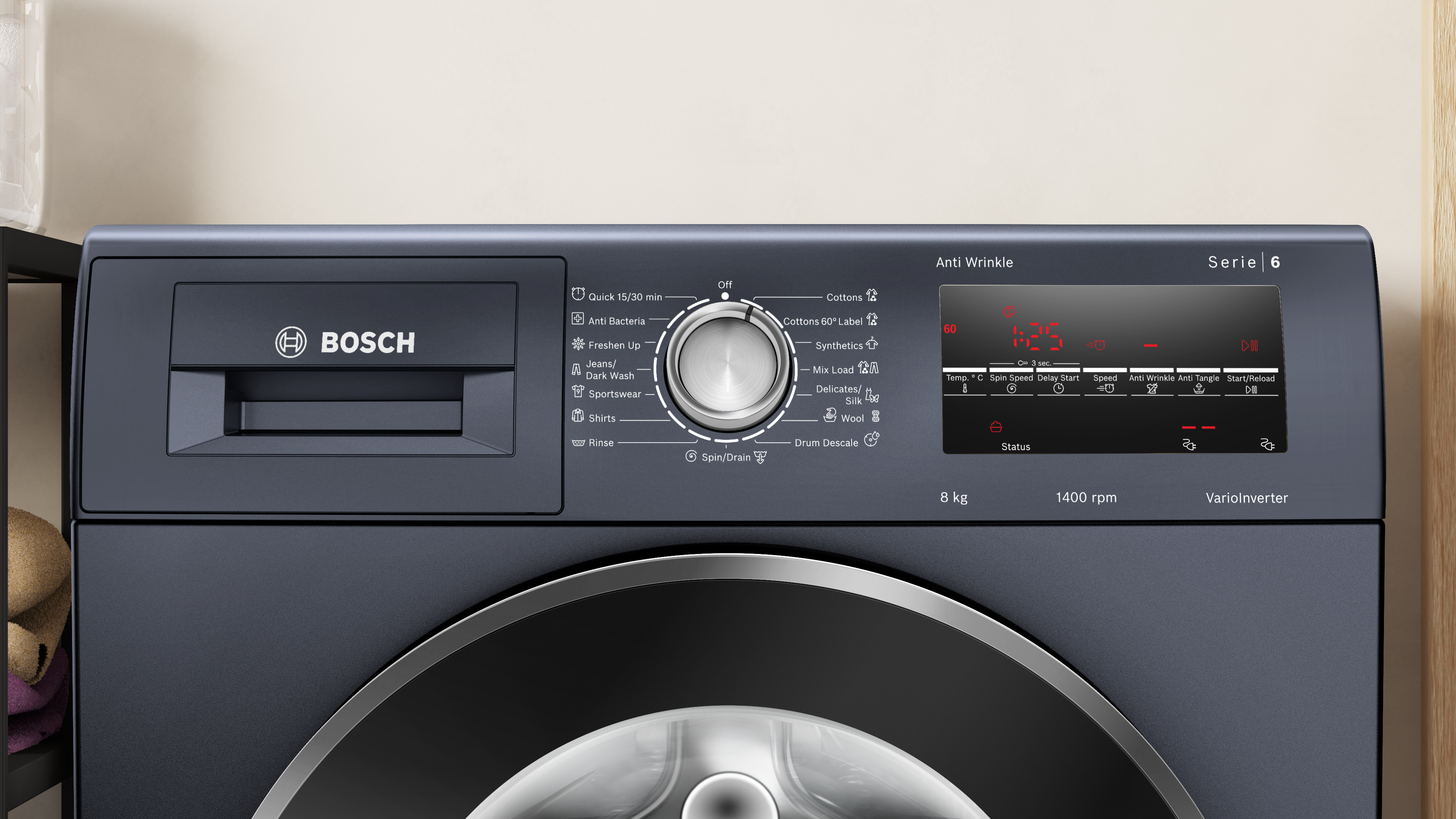 WAJ2846MIN washing machine, front loader | Bosch Home Appliances IN