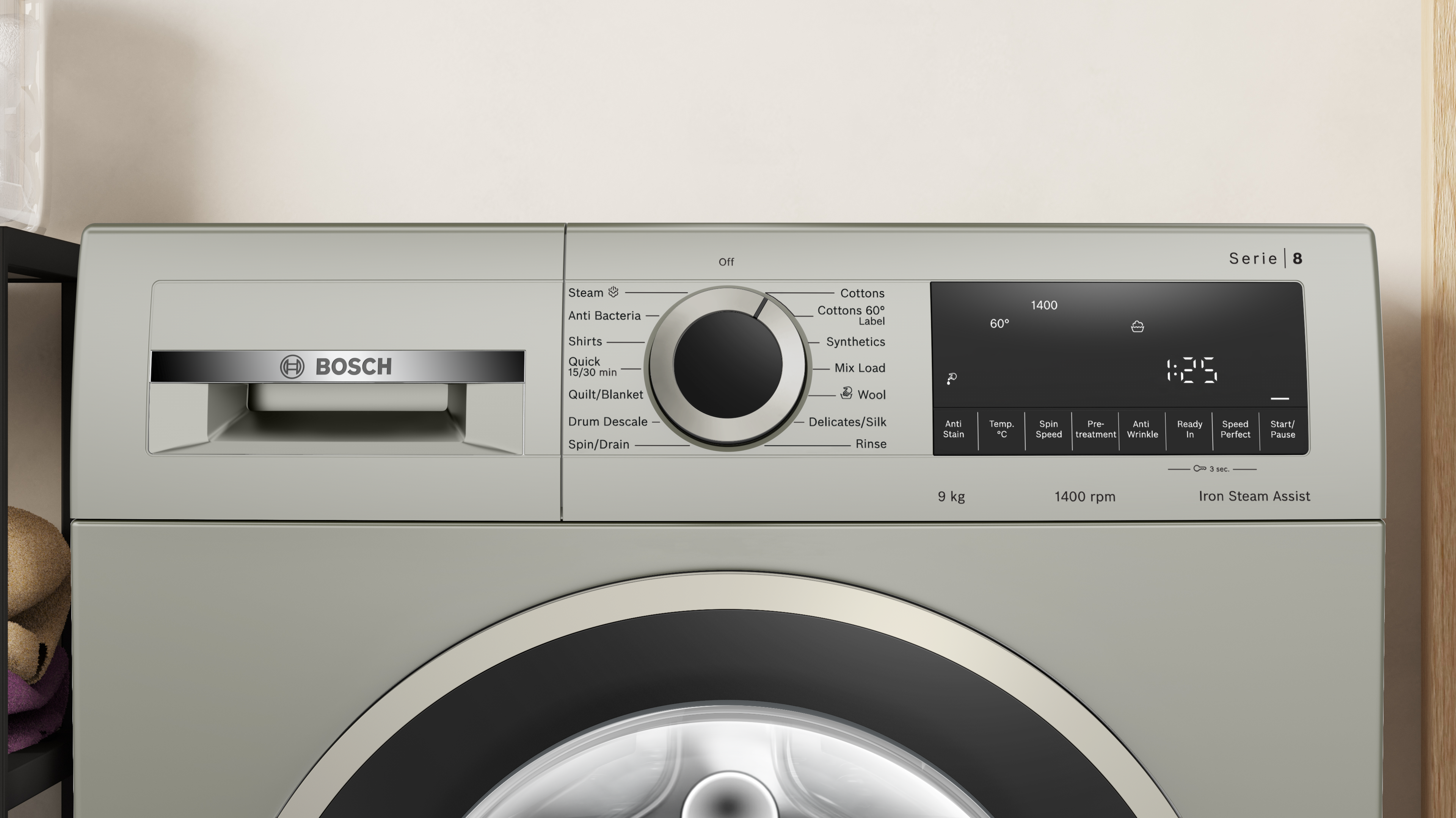 WGA1440XIN washing machine, front loader | Bosch Home Appliances IN