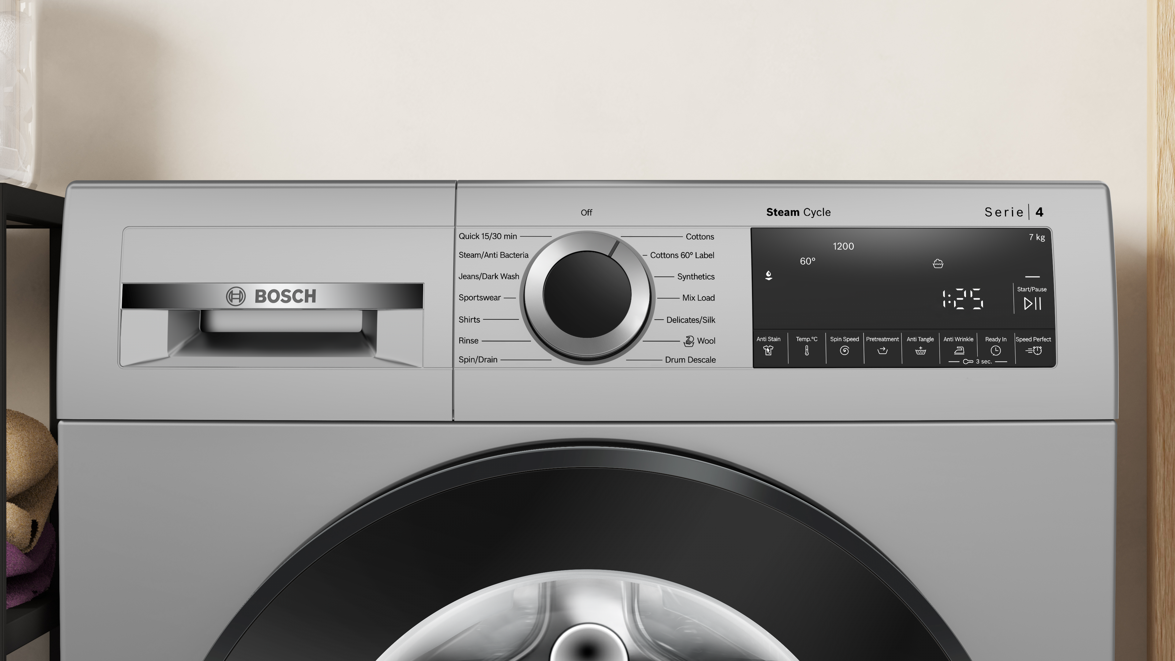 WGA1220SIN washing machine, front loader | Bosch Home Appliances IN