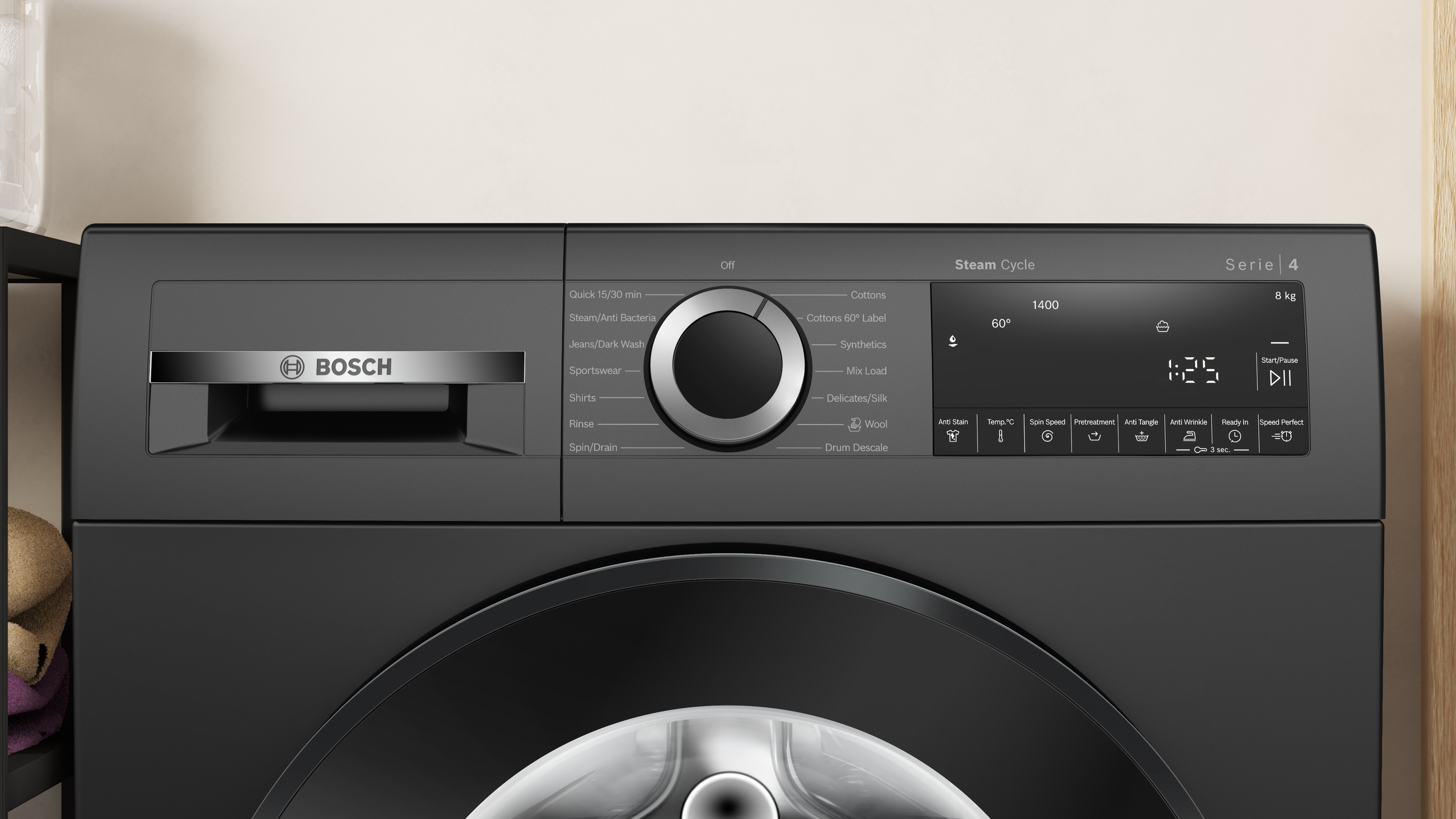 WGA1340TIN washing machine, front loader | Bosch Home Appliances IN