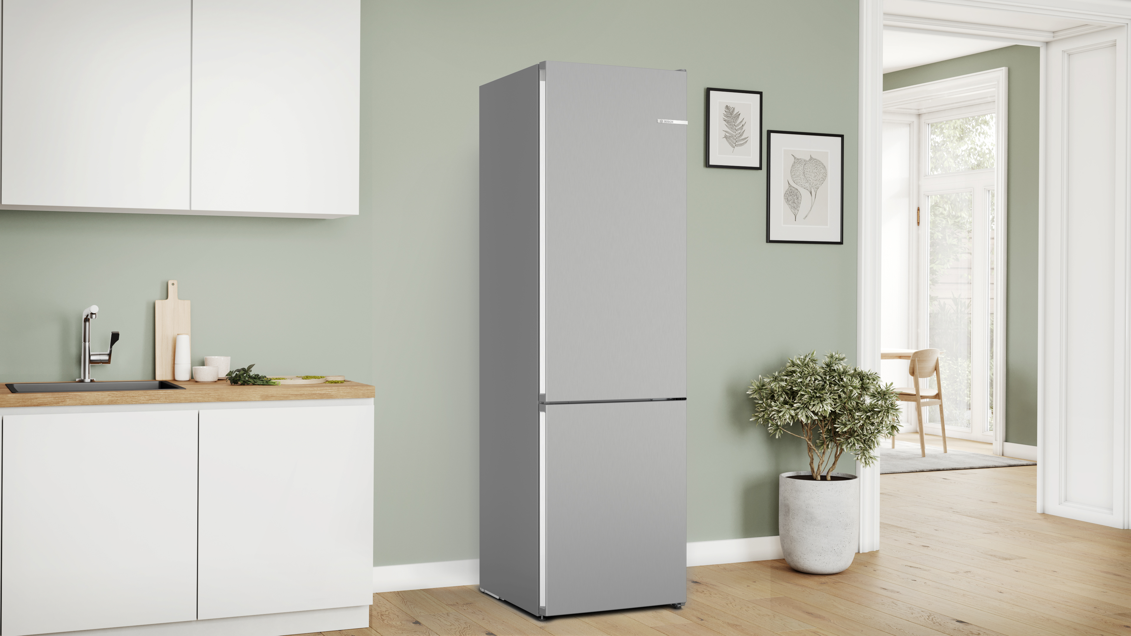 KGN392LAFG Free-standing fridge-freezer with freezer at bottom | BOSCH GB