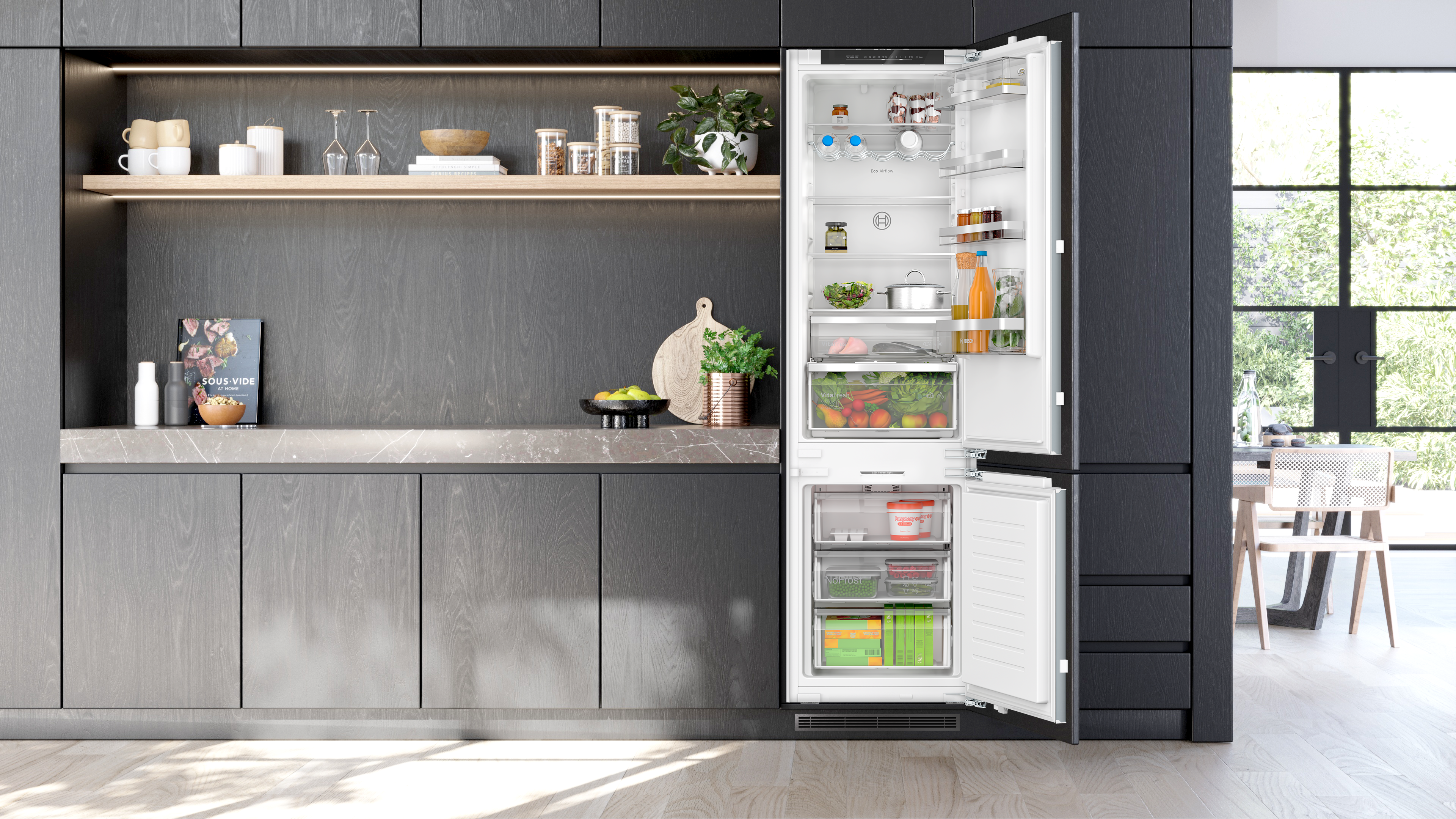 KIN96ADC0 Integreerbare koel-vriescombinatie met bottom-freezer | BOSCH BE