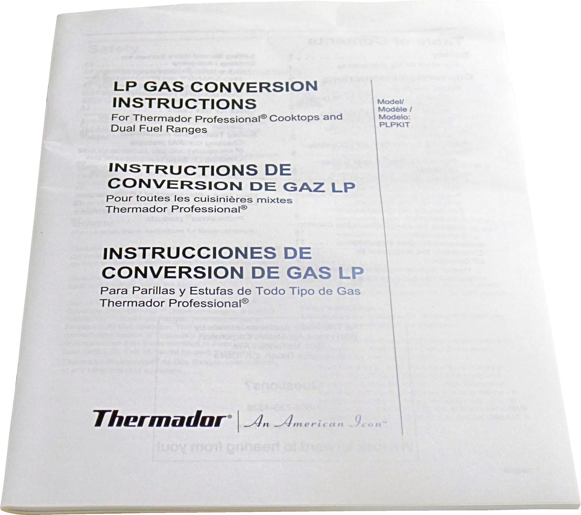 00552805 Installation Manual For LP Kit 00645617 | THERMADOR US