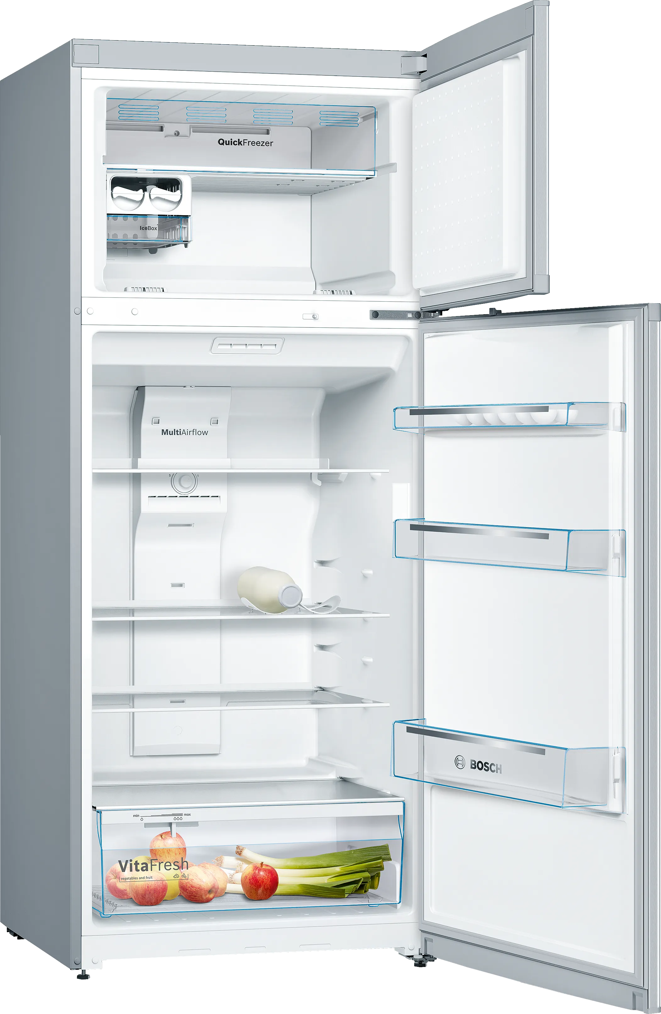 KDN53VL2E8 free-standing fridge-freezer with freezer at top | BOSCH EG
