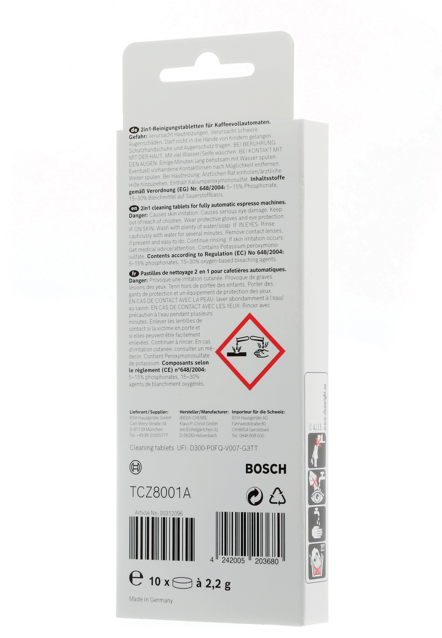 00312434 Cleaning tablets | Bosch Home Appliances